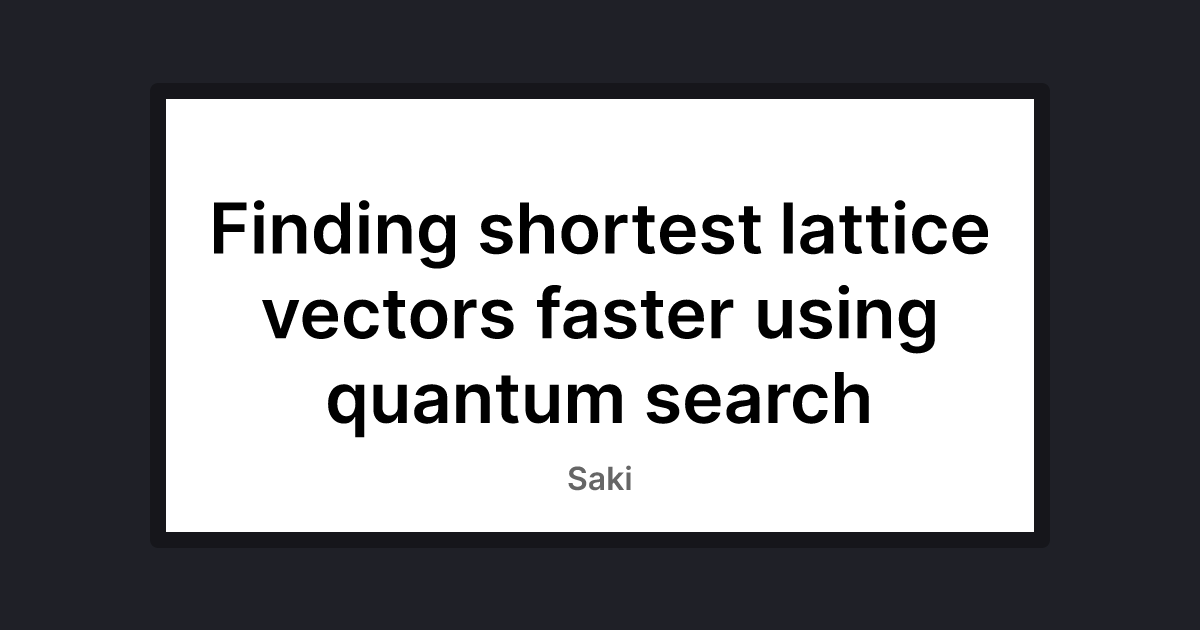 Finding shortest lattice vectors faster using quantum search